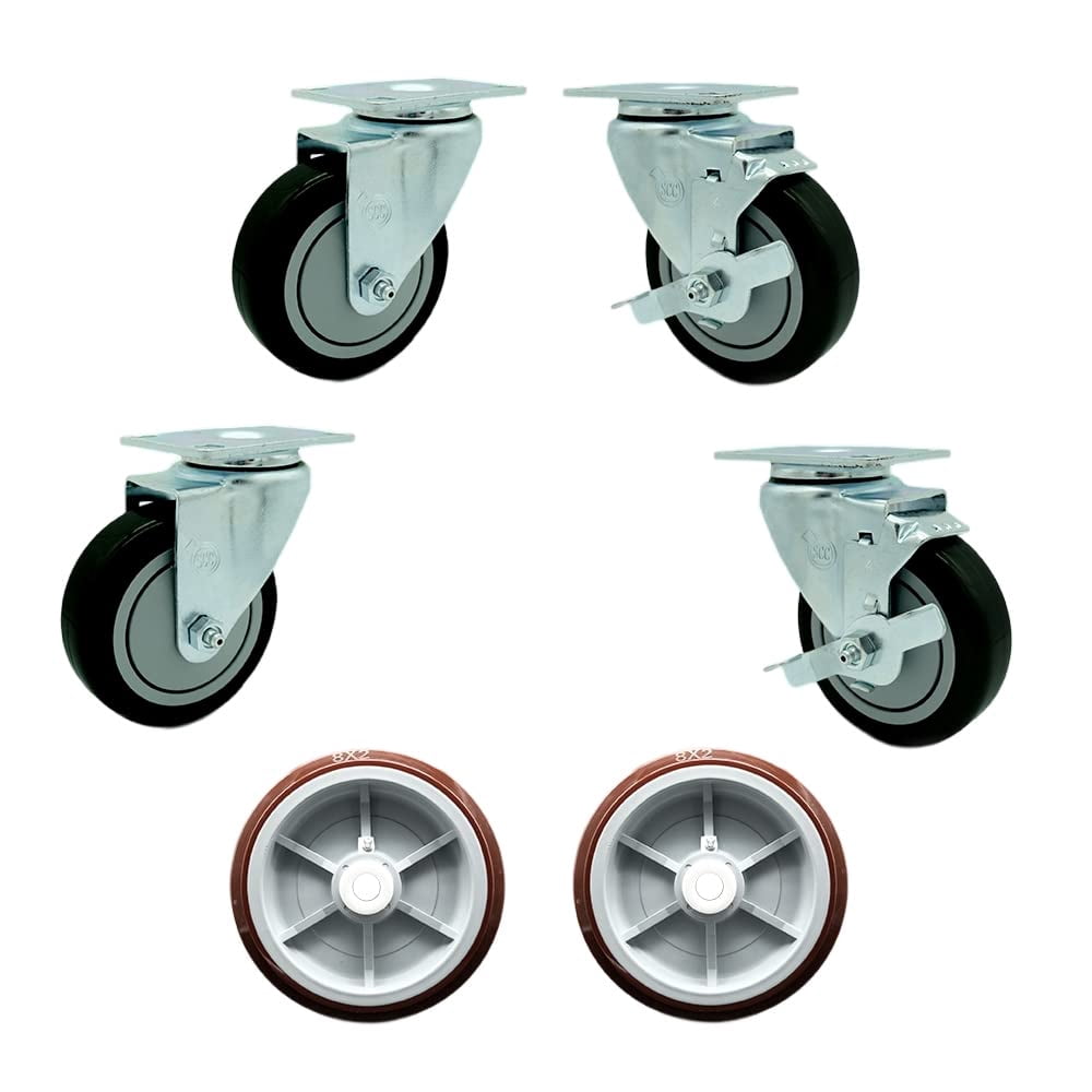 600UBCKIT6 U-Boat Utility Cart Wheel Full Replacement Set - Includes 4 ...
