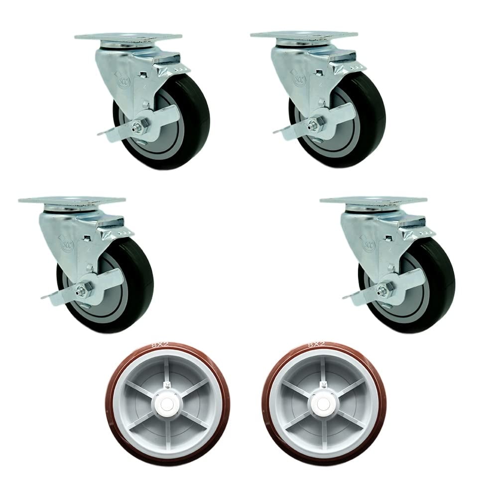 600UBCKIT6 U-Boat Utility Cart Wheel Full Replacement Set - Includes 4 ...