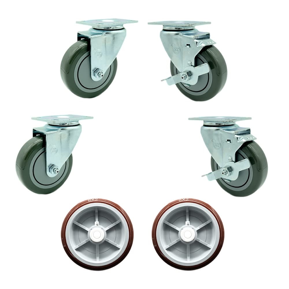 600UBCKIT6 U-Boat Utility Cart Wheel Full Replacement Set - Includes 4 ...