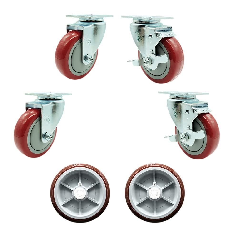 600UBCKIT6 U-Boat Utility Cart Wheel Full Replacement Set - Includes 4 ...