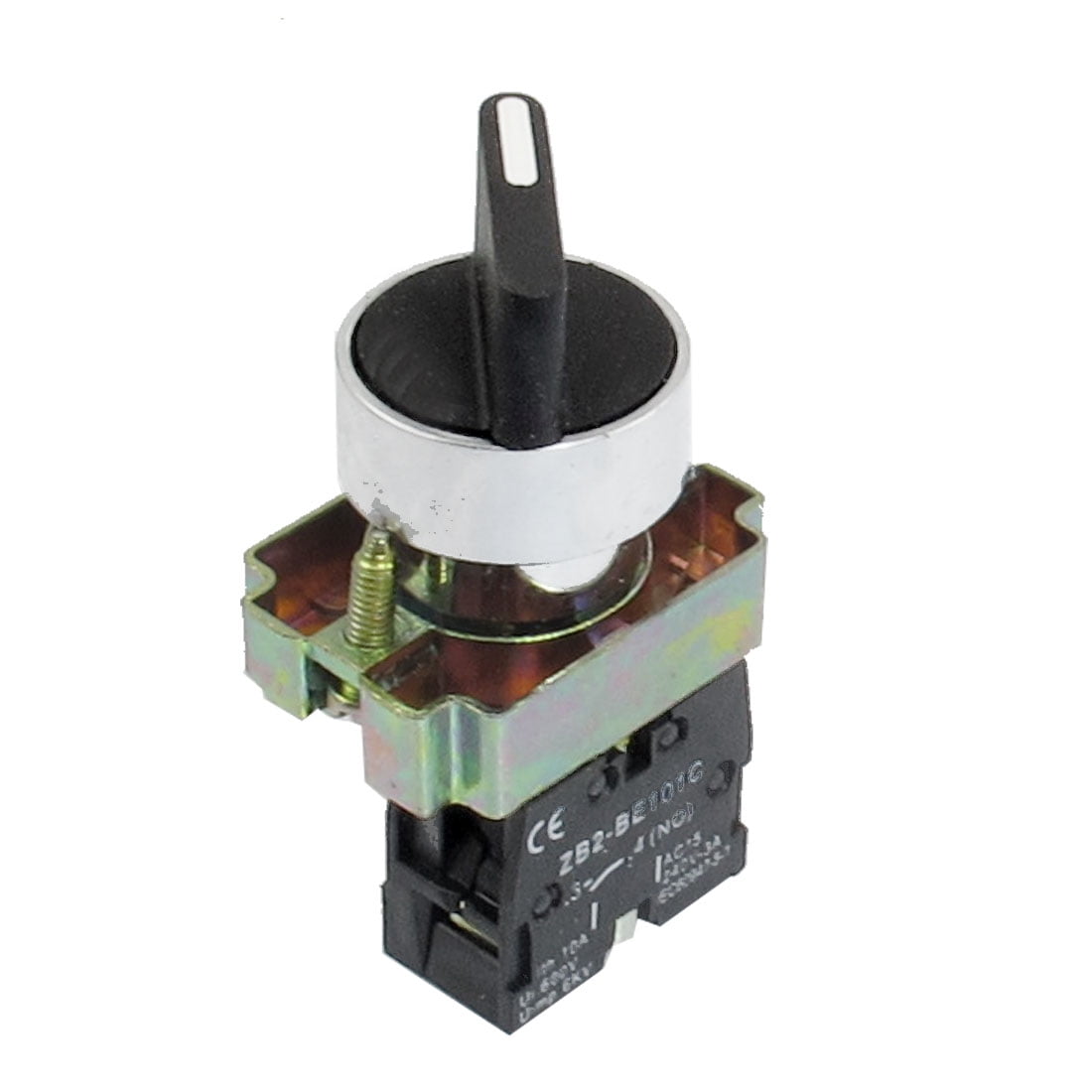 600V 10A 1 NO N/O Self Lock 2 Postion Rotary Selector Switch 22mm ZB2 ...