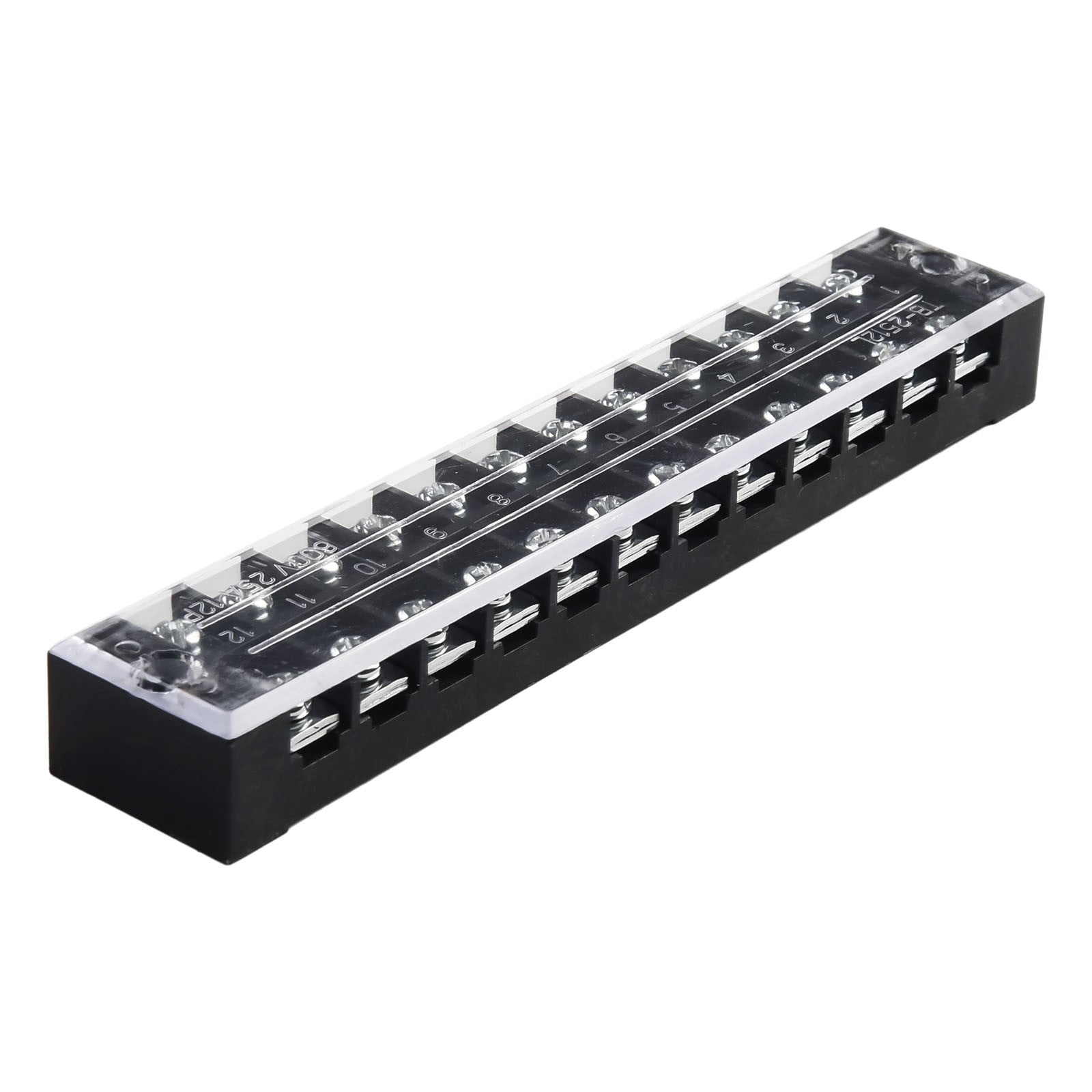 600V 25A 12 Positions Barrier Strip Terminal Block Dual Row Connector ...