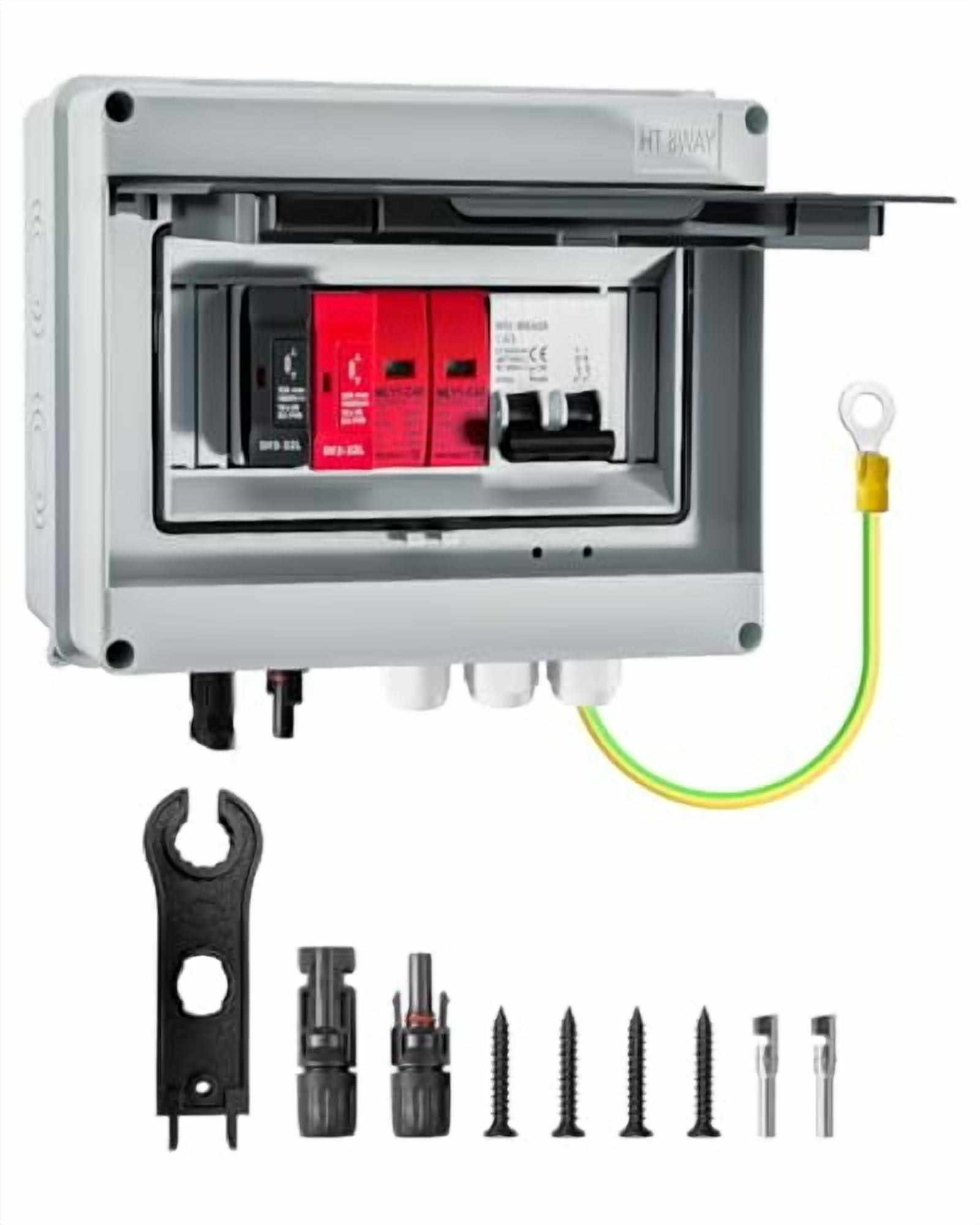 600V Solar PV Combiner Box, 1 String IP65 Waterproof Solar Combiner Box ...