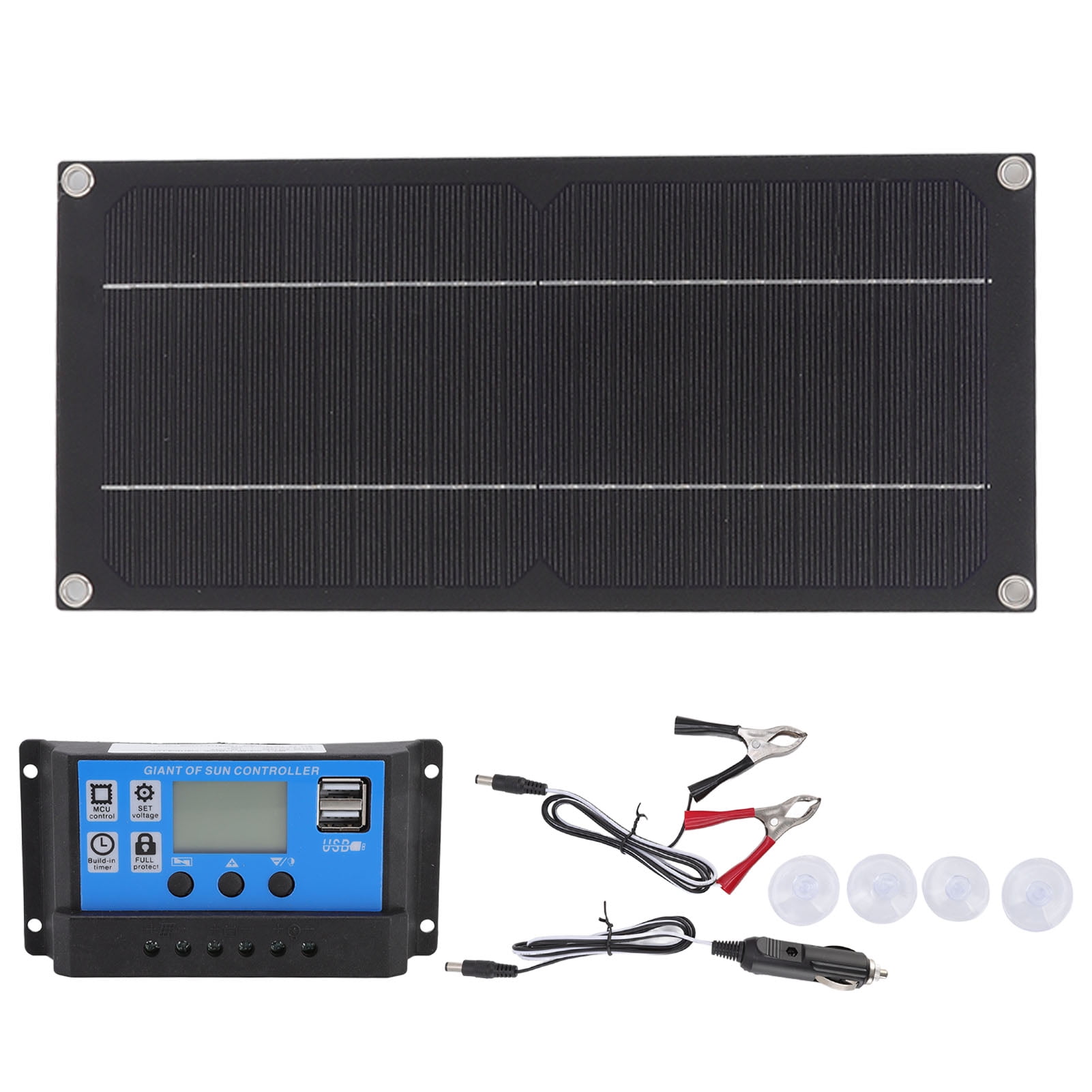600W 18V Solar Panel Kit 100A Battery Charger Controller Battery ...