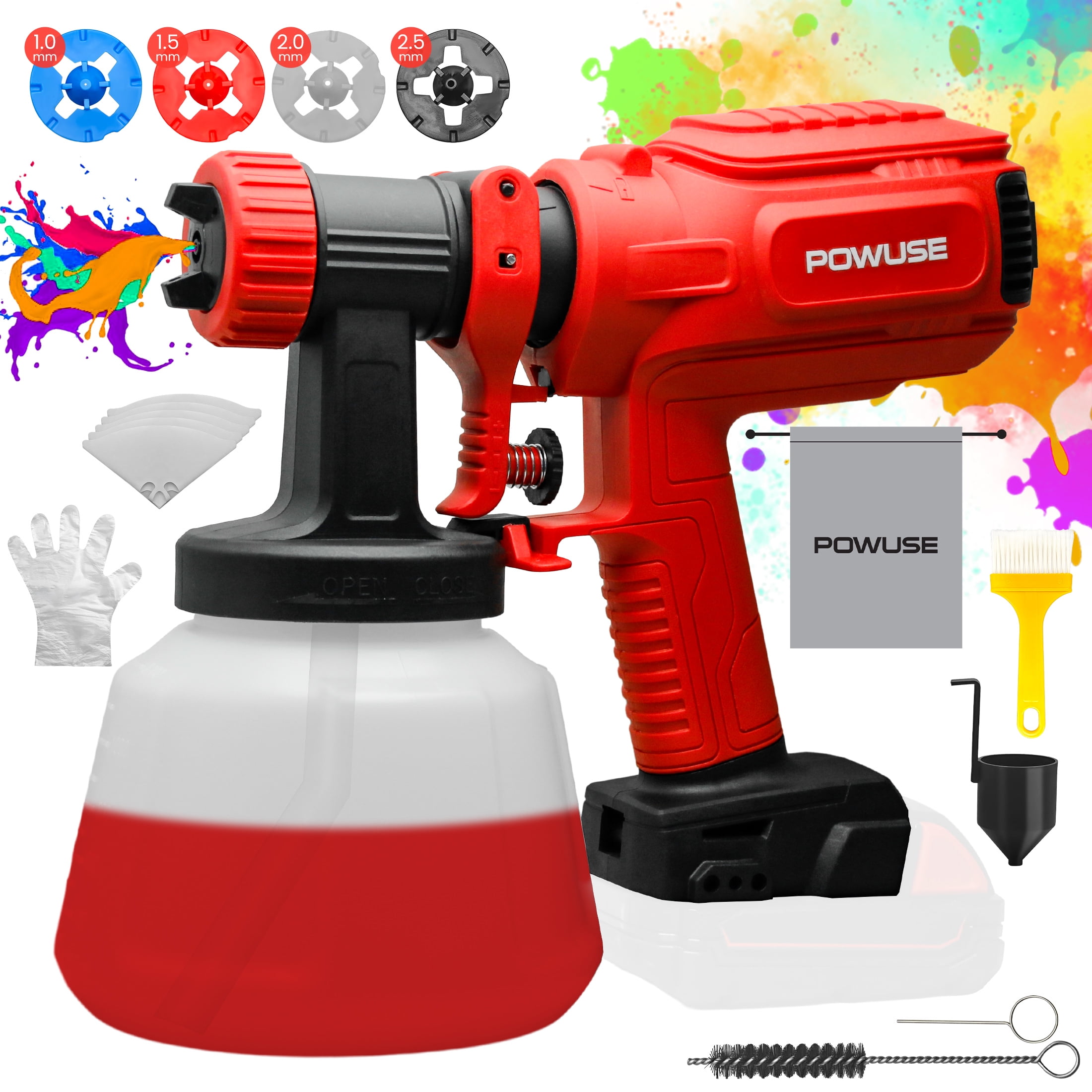 600W Cordless Paint Sprayer for Milwaukee 18V Battery, Brushless ...