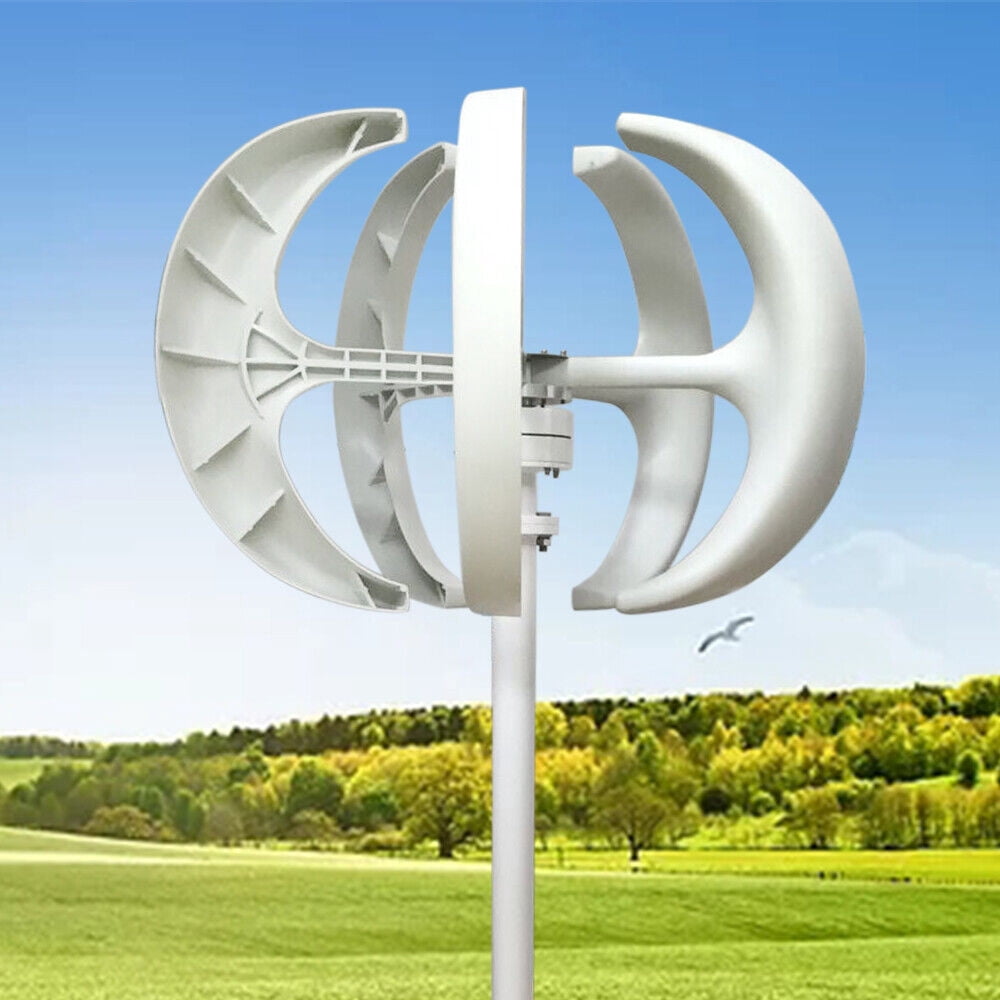 600W D.C 12V 5-Blade Lantern Wind Turbine Generator Vertical Axis Wind ...