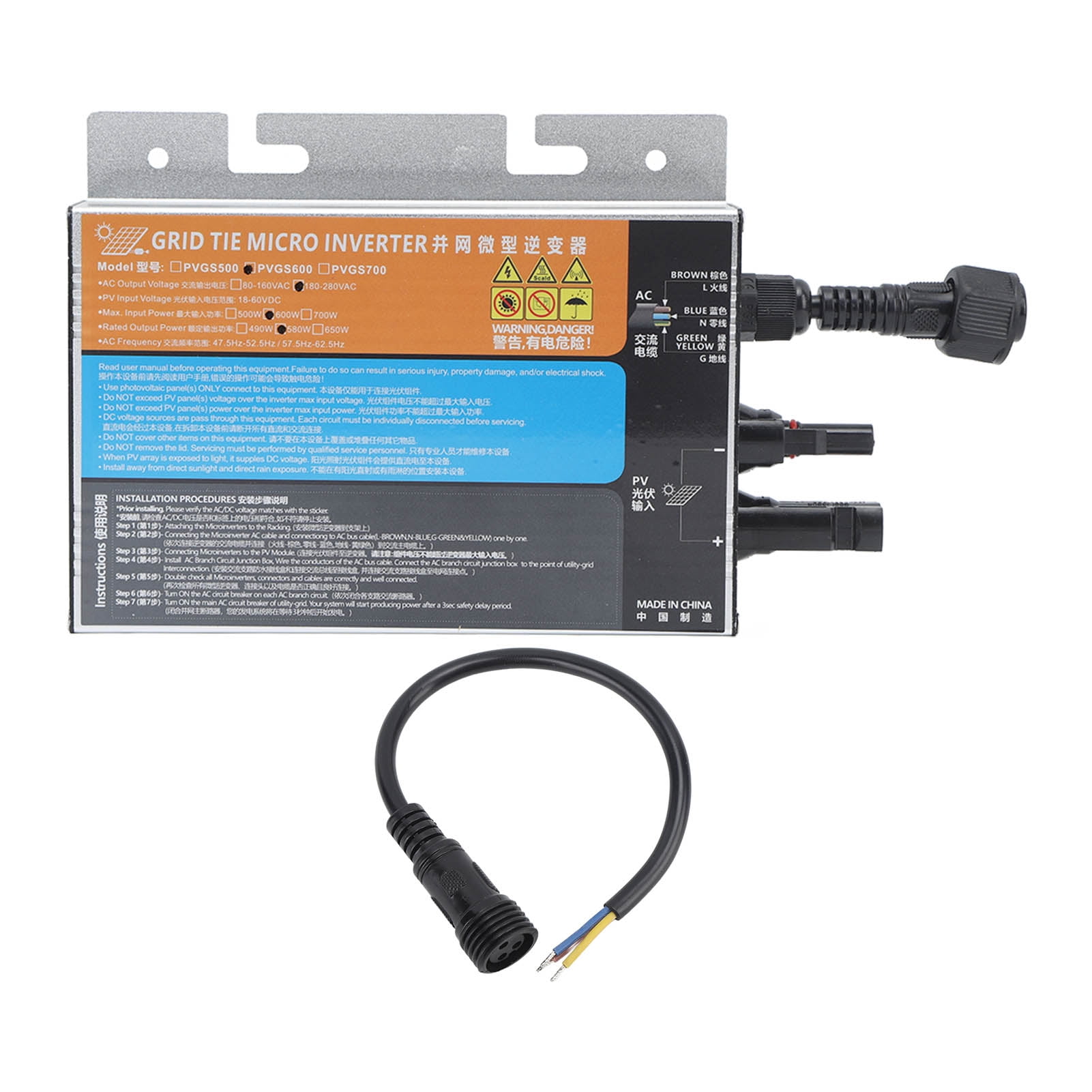 600W Grid Tie Inverter Solar Micro Inverter Power Sine Wave Inverter ...