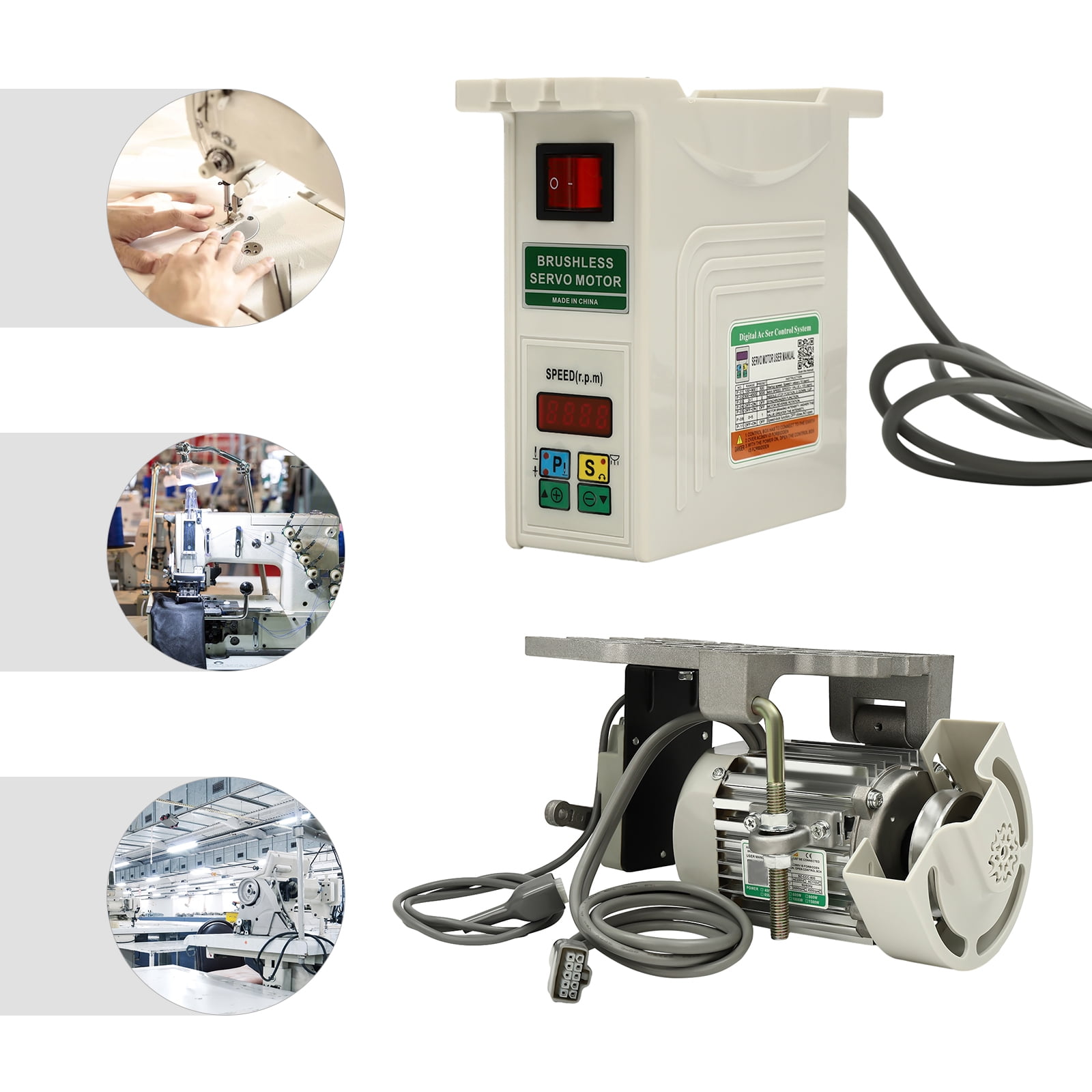 Walmart 600W Industrial Sewing Machine Brushless Motor, Magnetic, 110V ...