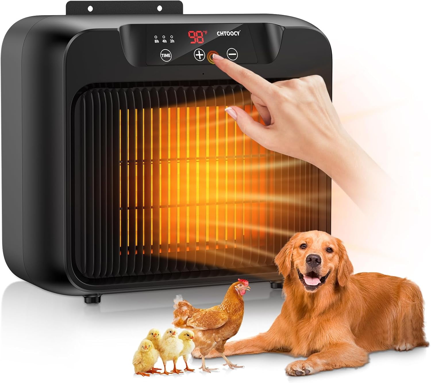 Dog House Heater with Thermostat, 600W/300W Pet Heater for Outside ...