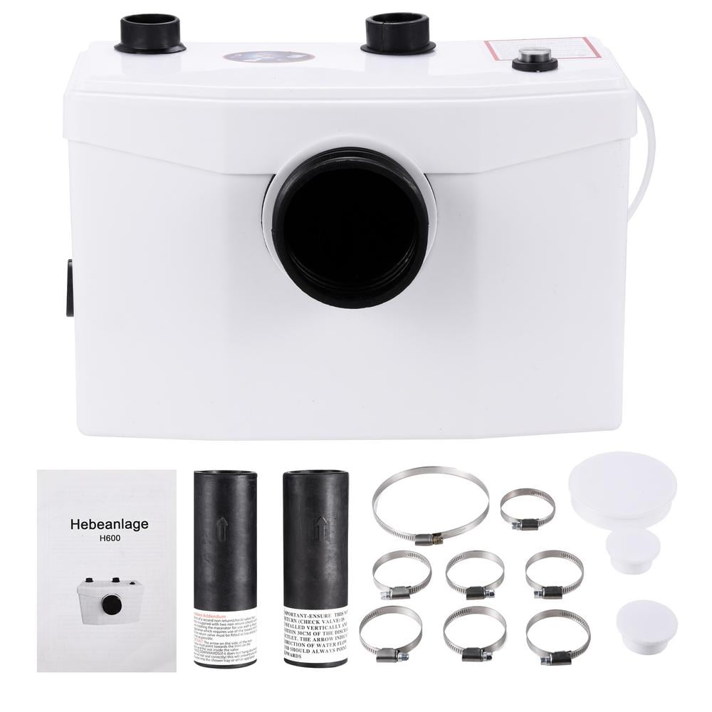 600W Marine Macerator Pump with 4 Inlets for Toilet, Kitchen & Laundry ...