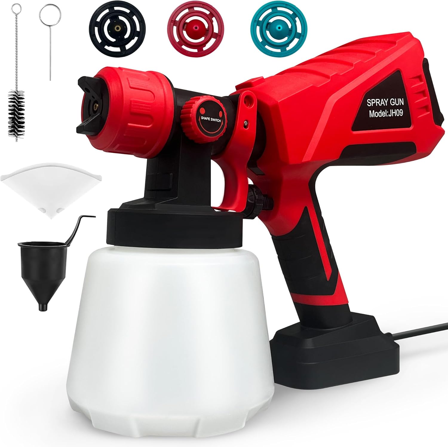 600W Paint Sprayer, Electric Paint Spray Gun with 1000ml Capacity ...