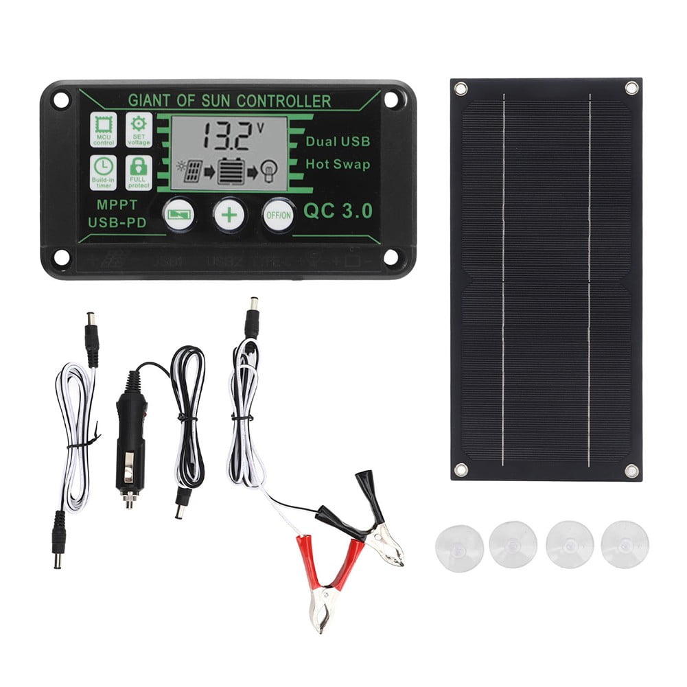 600W Solar Panel Kit 18V Battery 100A MPPT Charger Controller for Car ...