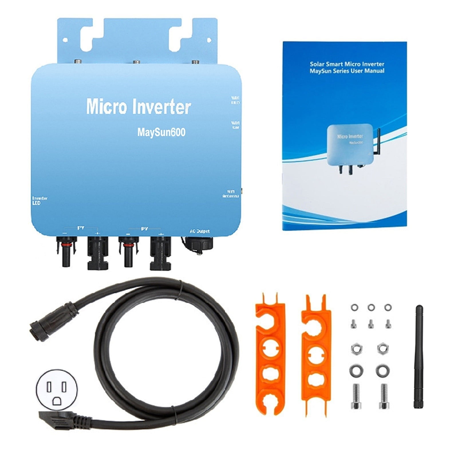 600W Solar Smart Wifi Inverter Grid-Connected Pure Sine Wave Mppt Ip65 ...