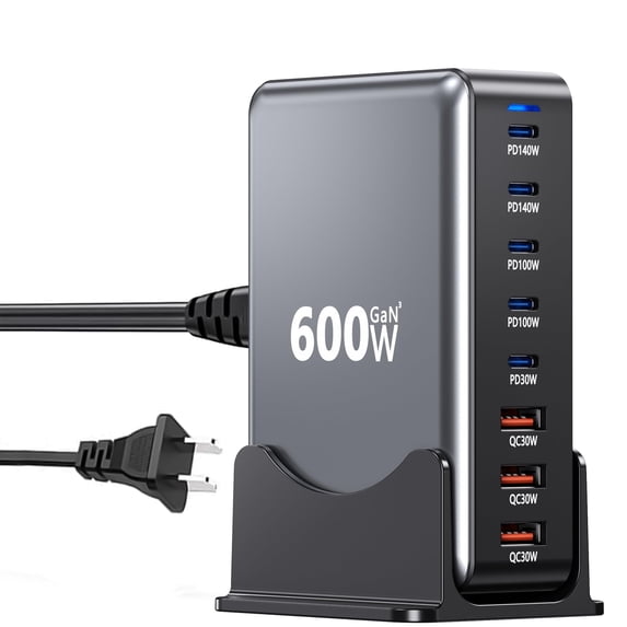 600W USB Charging Station,8-in-1 Multiple USBC Charger Block,Dual PD ...