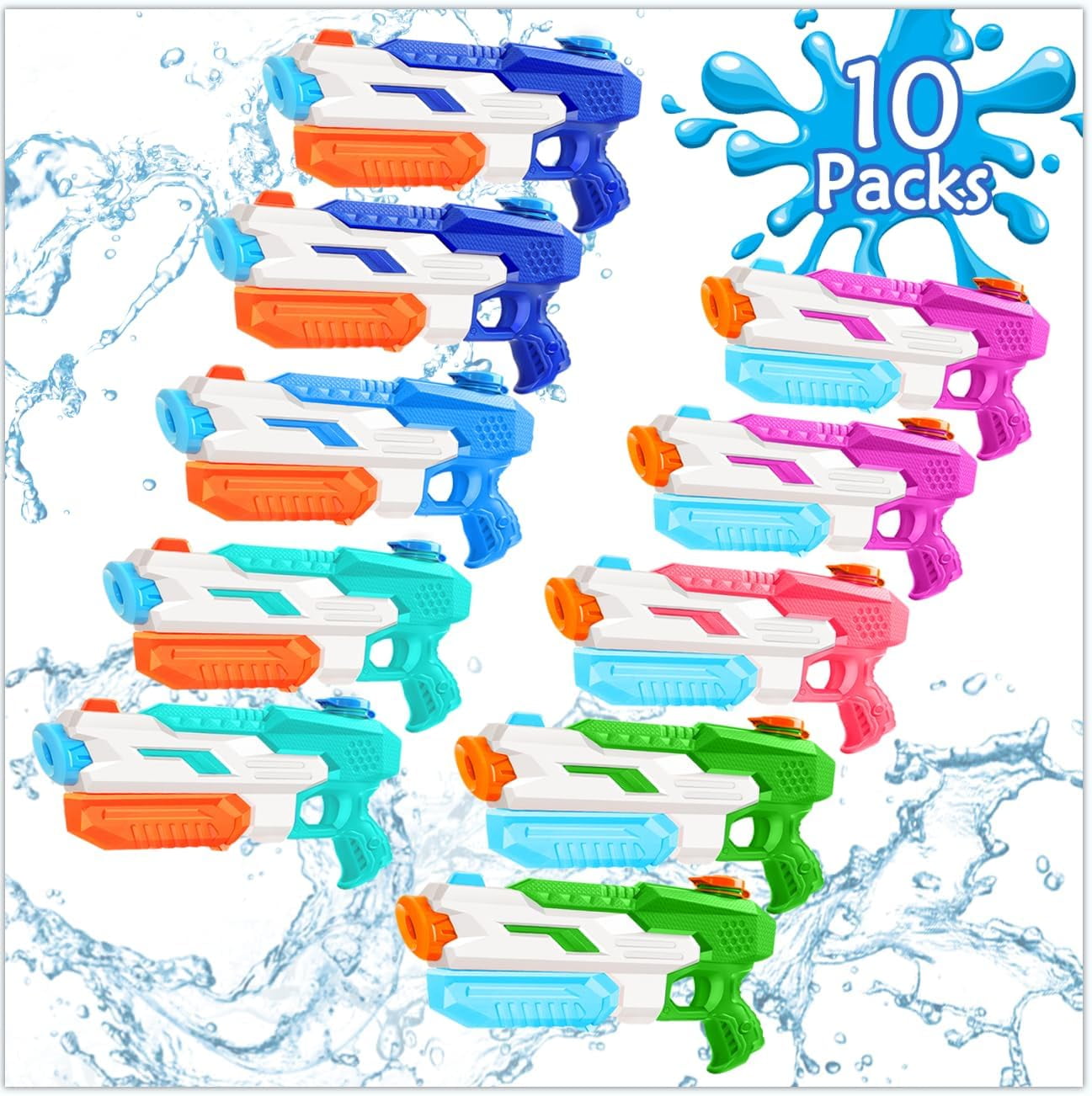600cc Water Gun for Kids Adults：6 Pack Squirt Blasters Super Water Gun ...