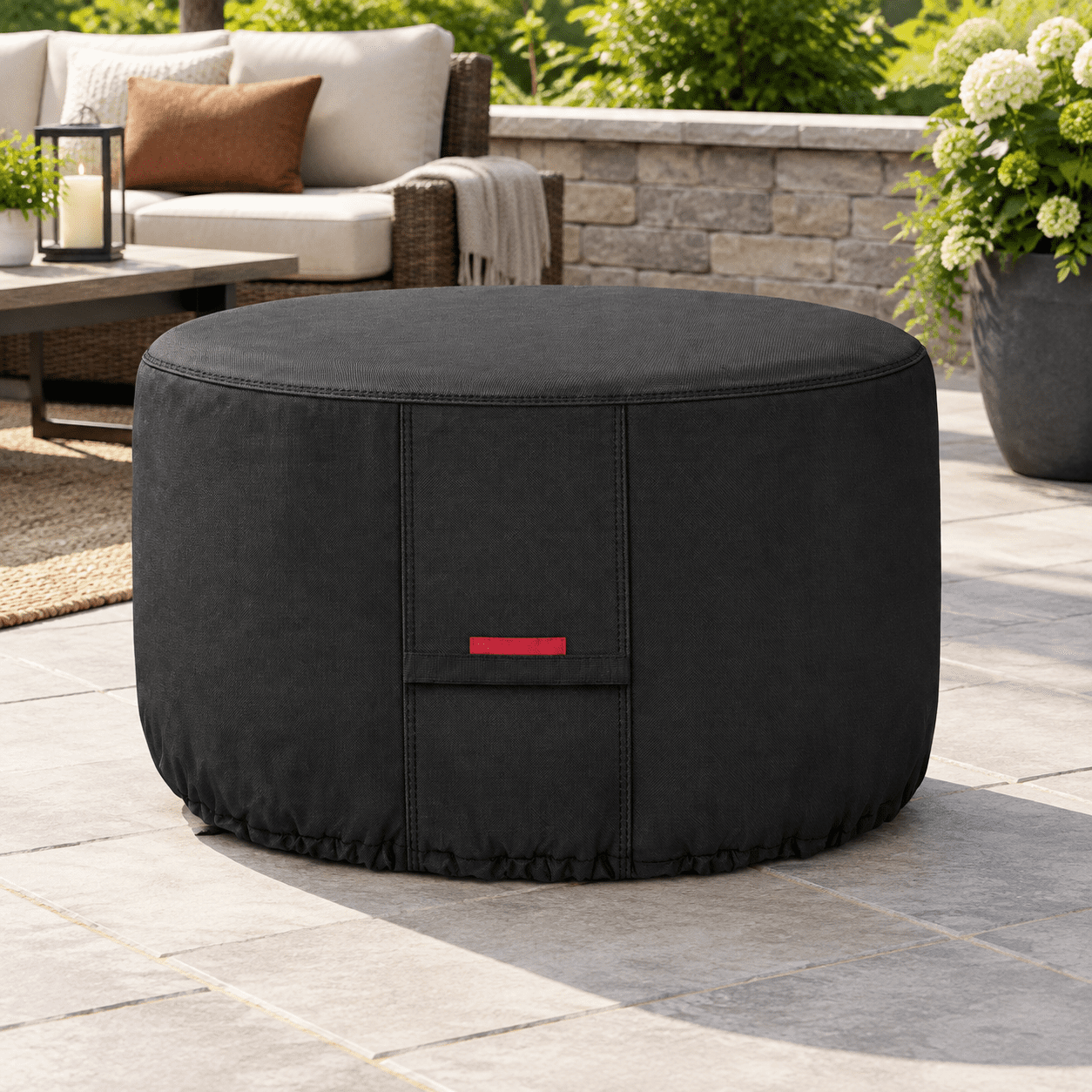 600d Round Patio Fire Pit Table Cover 48 Inch Black - Walmart.com
