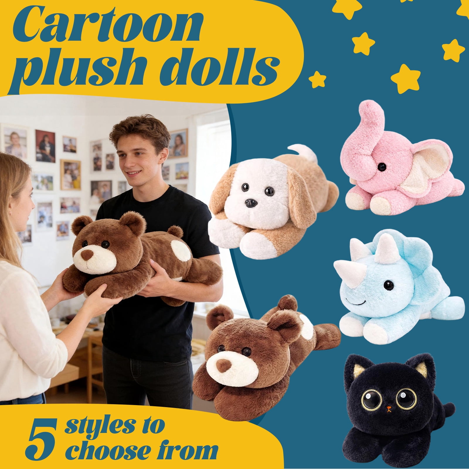 600g Cute bear Weighted Cute bear Plush Pillow, Kawaii Plushies Cute ...