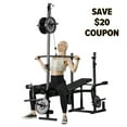 Mikolo Adjustable Weight Bench 800lbs 6 in 1 with Lat Pull Down, Leg ...