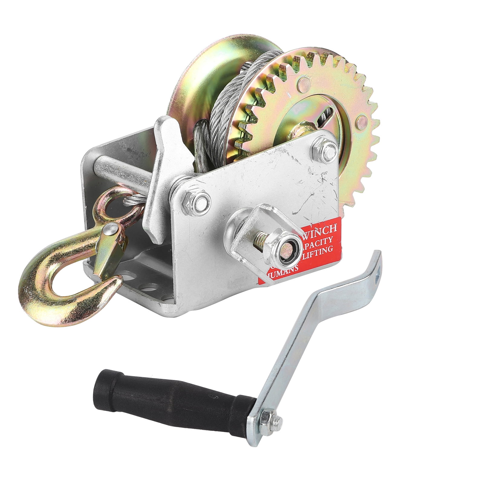 600lbs Hand Winch Heavy Duty Steel Cable Crank Automobile Accessory for ...