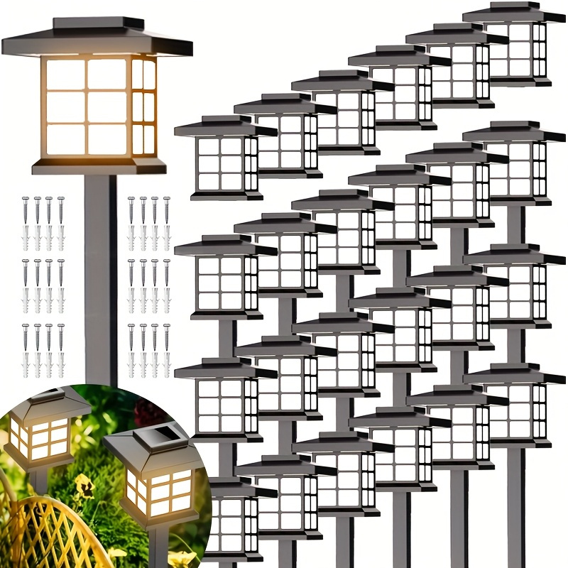 600mAh Solar Path Lights (24-Pack), Waterproof LED Landscape Lights for ...