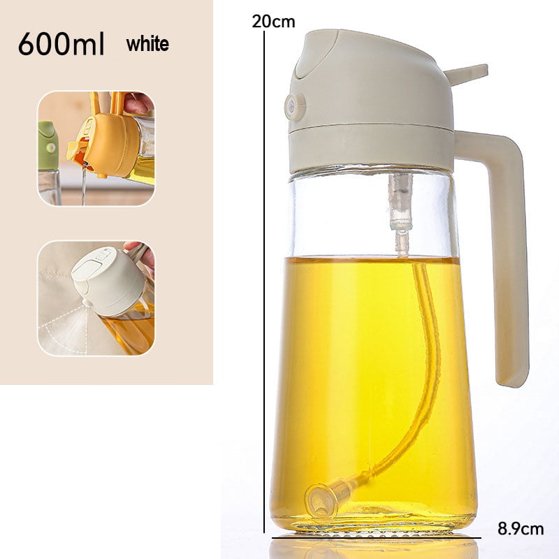 600mL Oil Empty Bottle 2in1 Sprayer & Pourer Plastic Oil Container ...