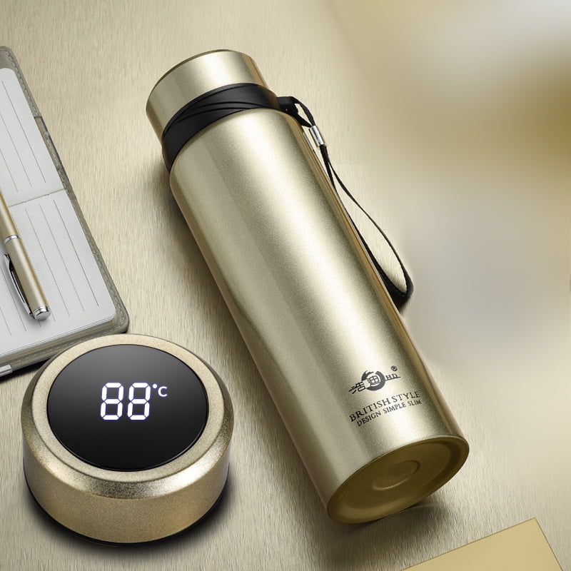 600ml-1200ml 304 Stainless Steel Thermos Bottle LED Temperature Display ...