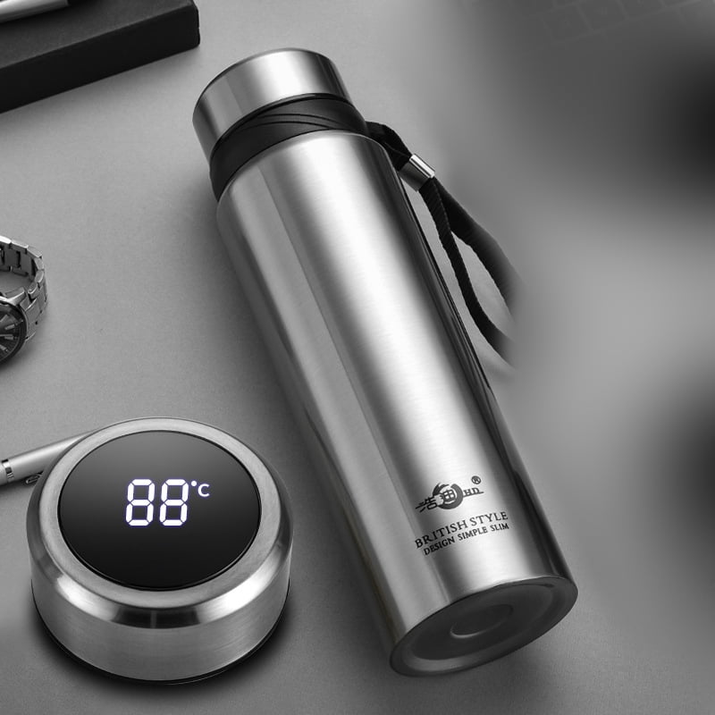 600ml-1200ml 304 Stainless Steel Thermos Bottle LED Temperature Display ...