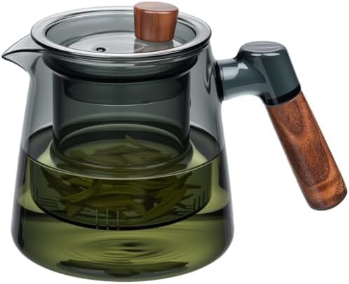 600ml/20oz Glass Tea Pot, Teapot with Removable Infuser, Heat-Resistant ...