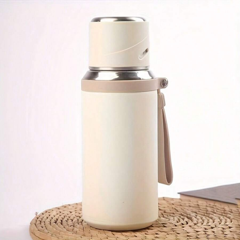 600ml 21 Oz Large Capacity 316 Stainless Steel Vacuum Bottle, Cap & Cup ...
