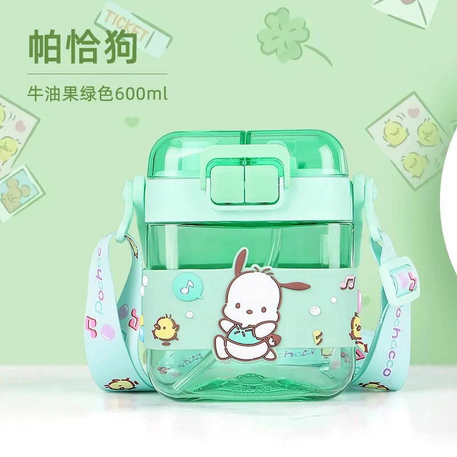 600ml Sanrio Water Bottle Kawaii Hello Kitty Cinnamoroll Kuromi Clear ...