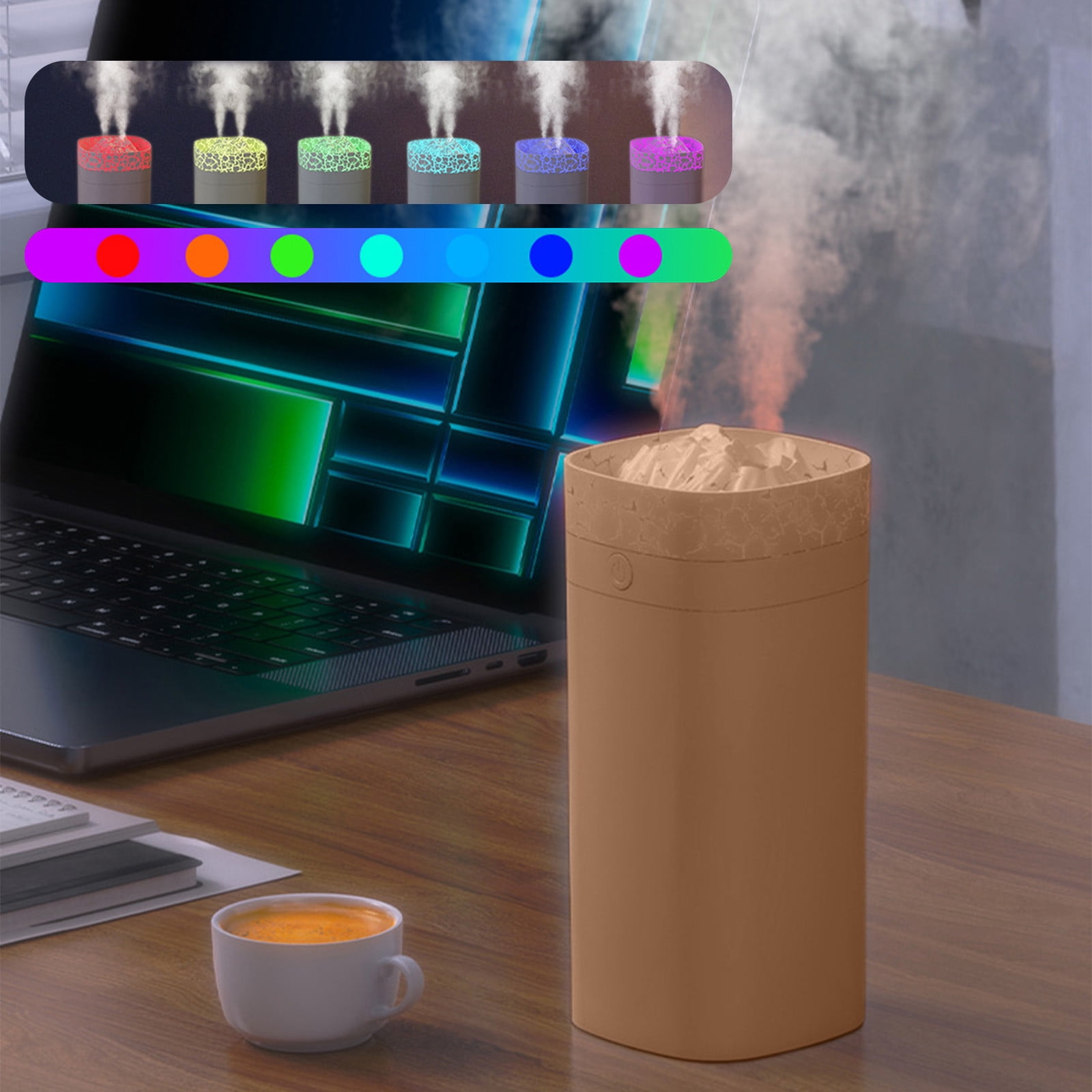 600ml Small Humidifier Double Channels Mini Humidifier with 7 Different ...