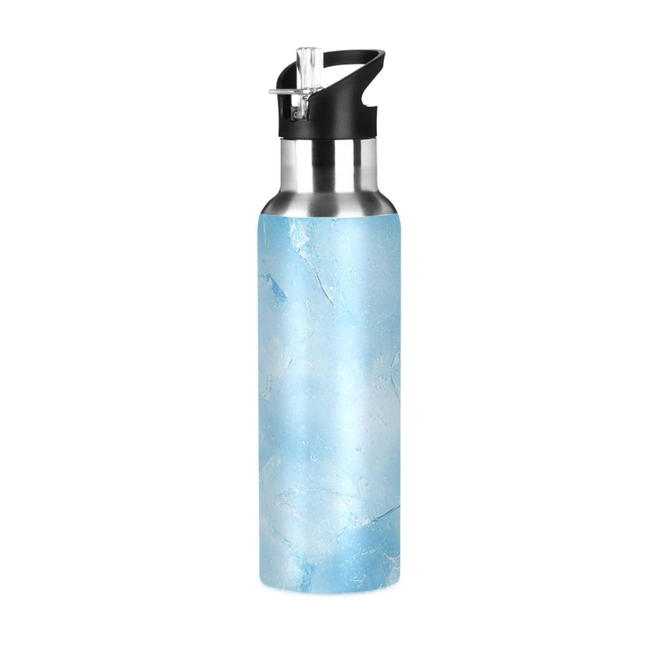 600ml Vacuum Insulated Sports Water Bottle with Foldable Straw ...