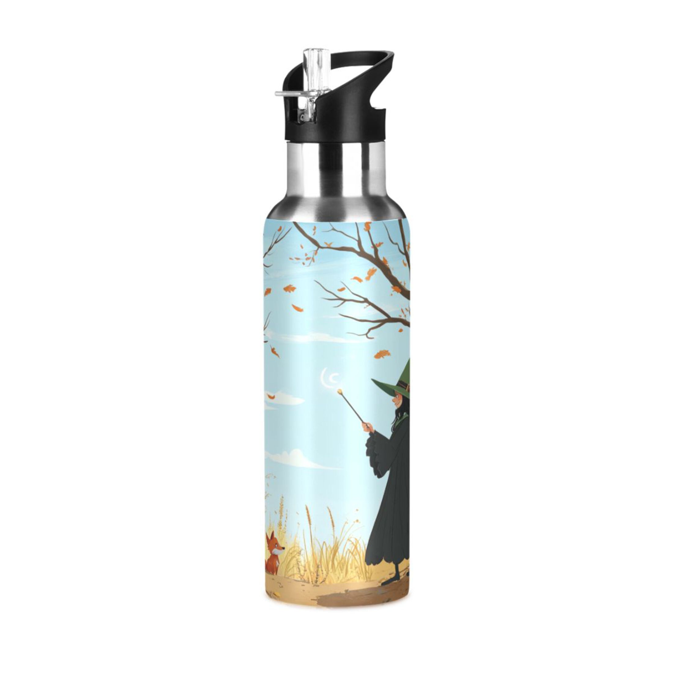 600ml Vacuum Insulated Sports Water Bottle with Foldable Straw ...
