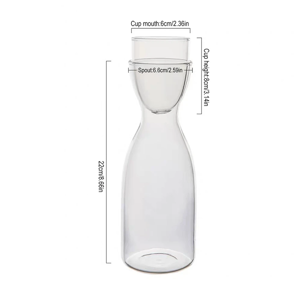 600ml Water Carafe Glass Kettle Set Cold Hot Water Bottle Cup Set ...