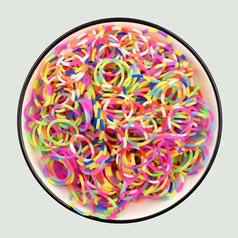 600pc DIY Toys Rubber Loom Bands Set Kid DIY Bracelet Silicone Rubber ...