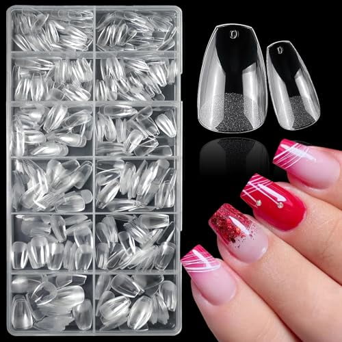 600pc Short Coffin Gel x Nail Tips Clear Fake Nail XS Coffin Soft Gel ... 600pc Short Coffin Gel x Nail Tips Clear Fake Nail XS Coffin Soft Gel ...