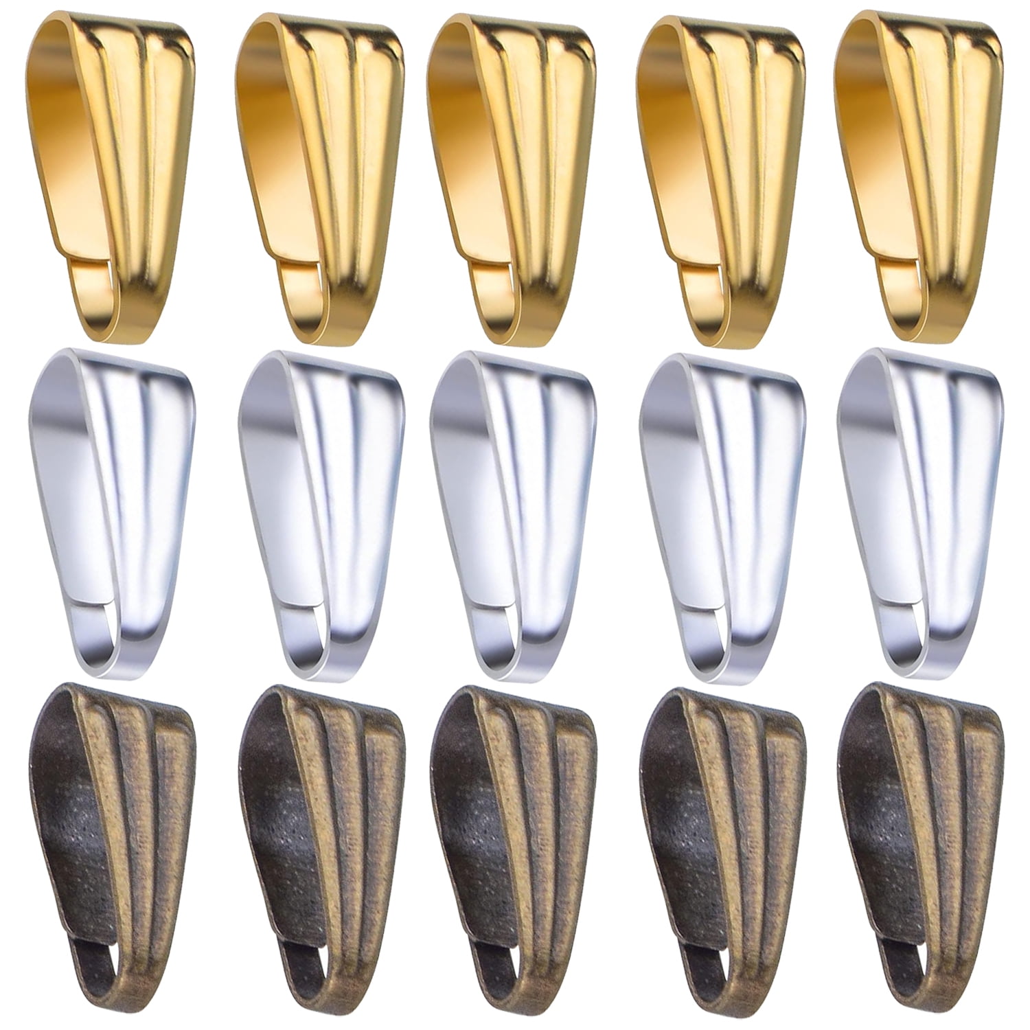 600pcs 3 Colors，Pinch Clip Clasp Metal Snap Bail Hook Pinch Clip Bail ...