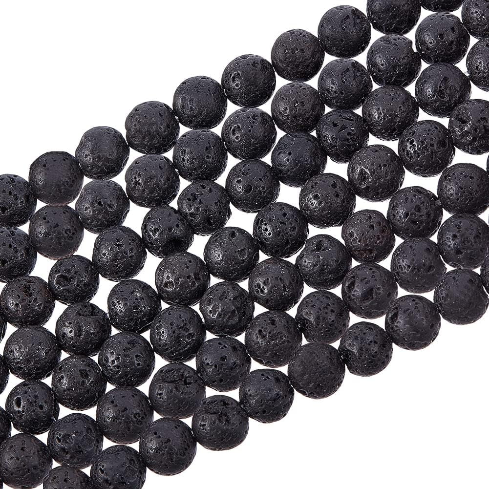 600pcs 6mm Lava Beads Natural Black Lava Bead Oil Diffuser Beads Round ...