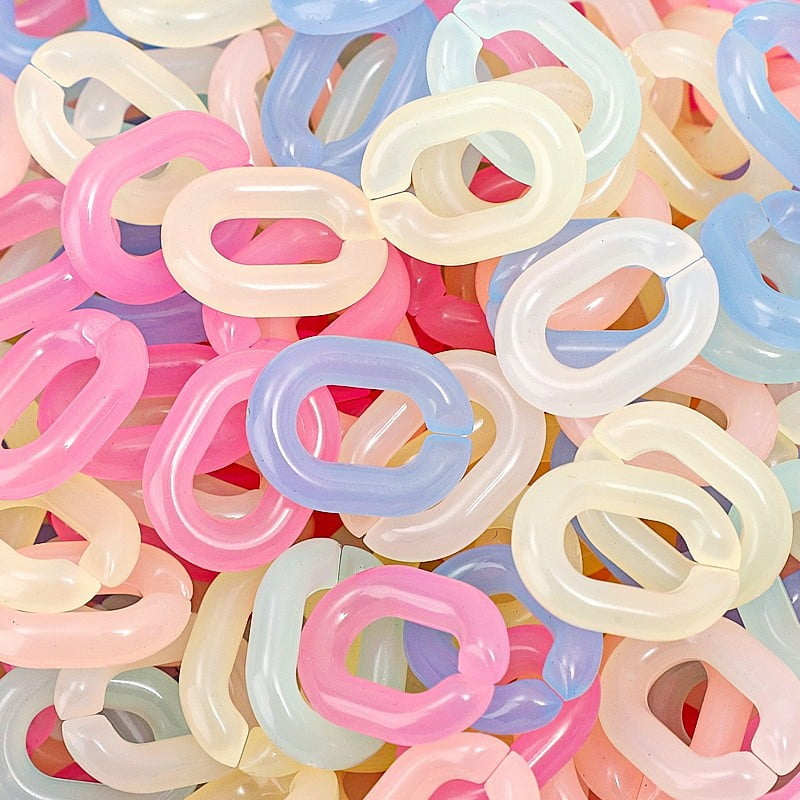 600pcs Acrylic Linking Rings: Quick Link Open Oval Connector - 14x20mm ...
