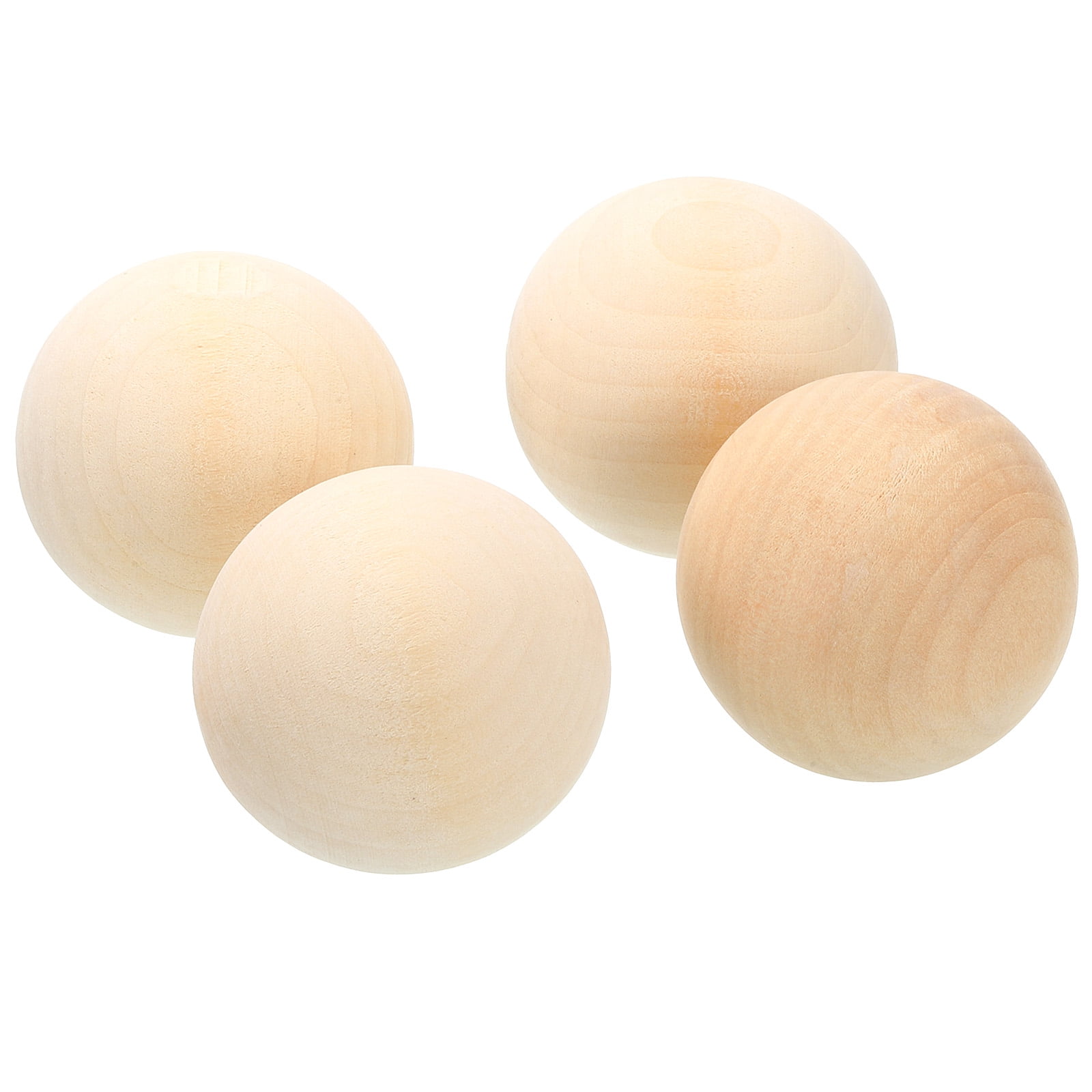 4 Pack Round Wood Balls 60mm Diameter Unfinished Solid Wooden Beads ...