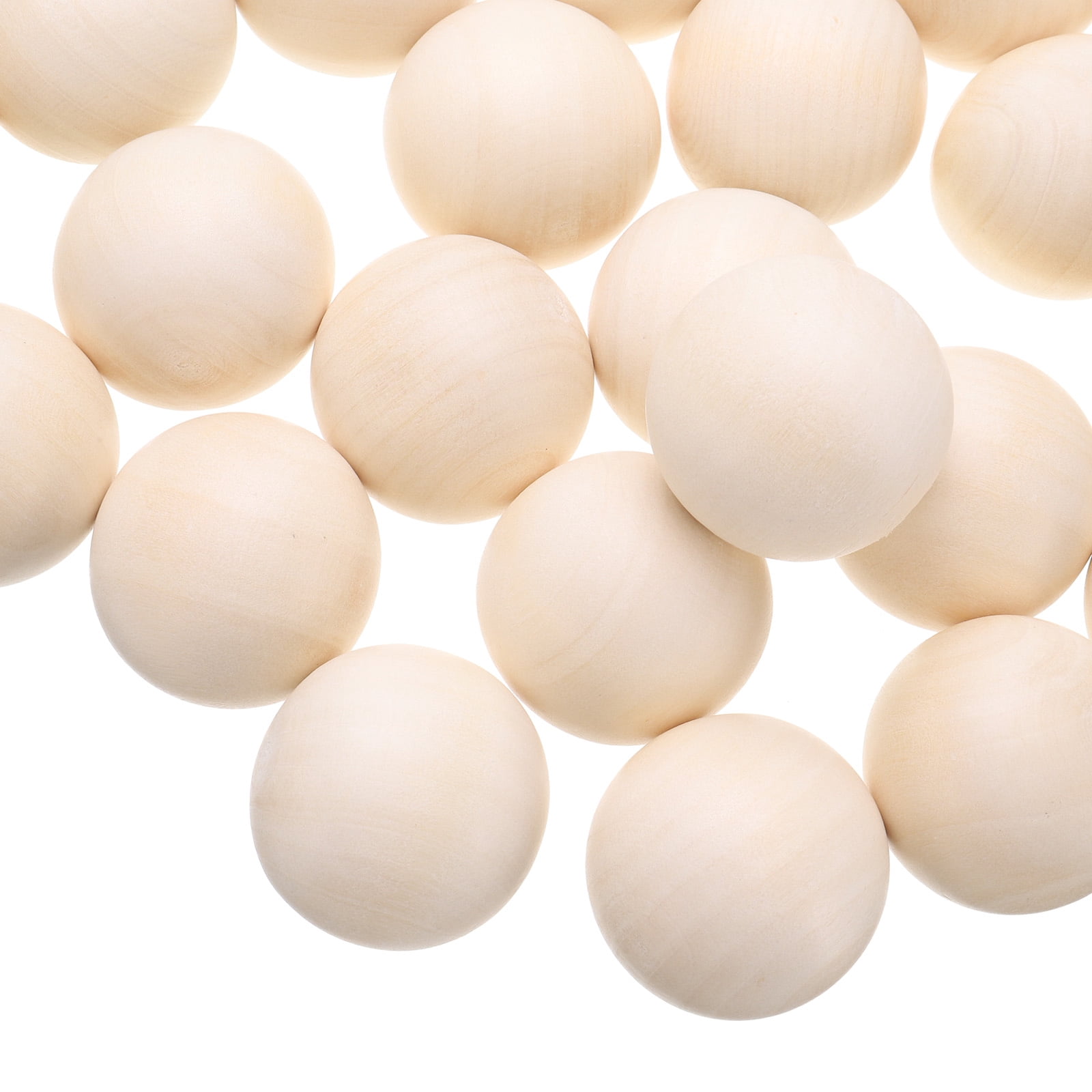 40 Pack Round Wood Balls 35mm Diameter Unfinished Solid Wooden Beads ...