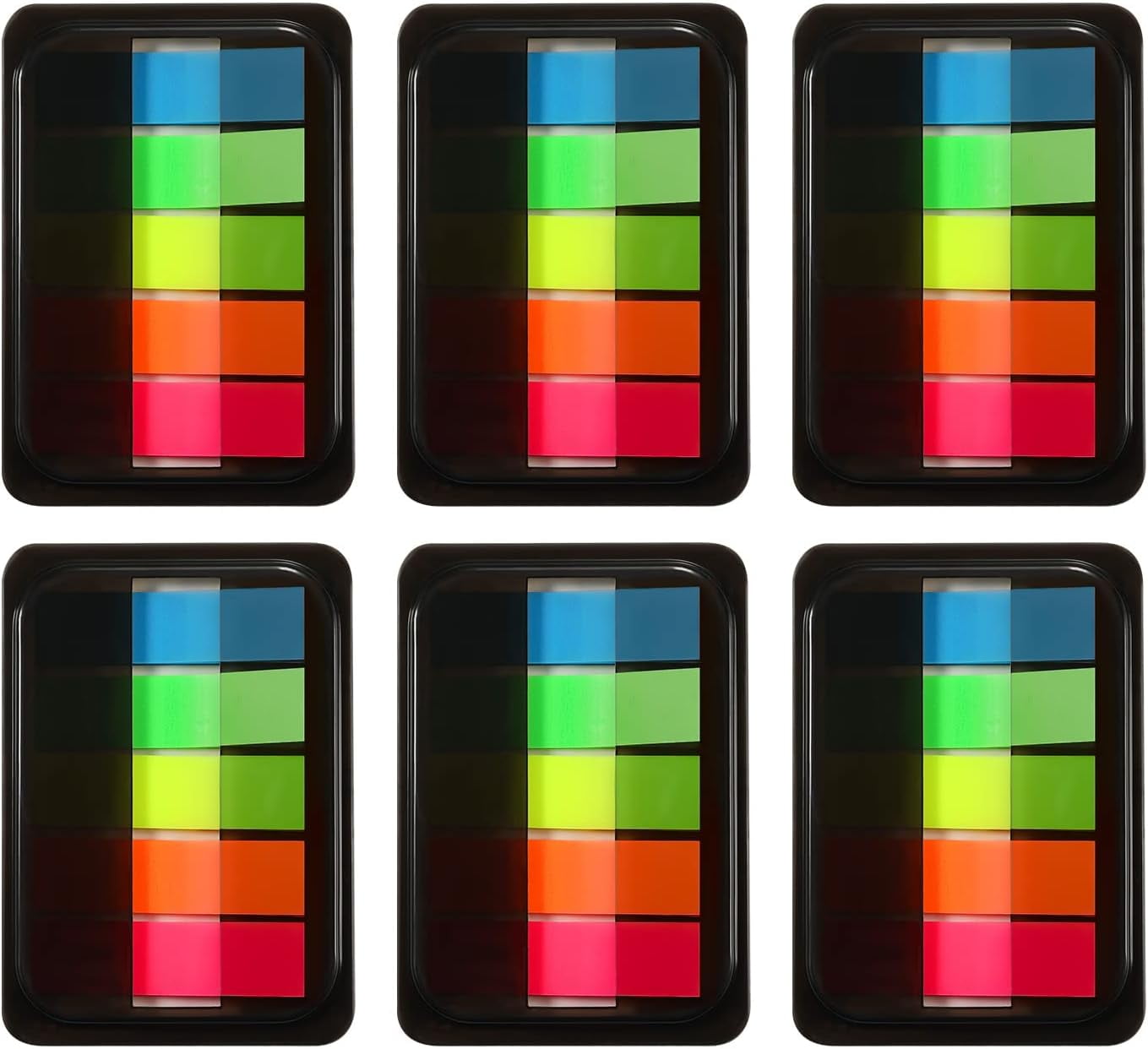 600pcs Sticky Index Tabs with Base Box, PET Material Multicolored Page ...