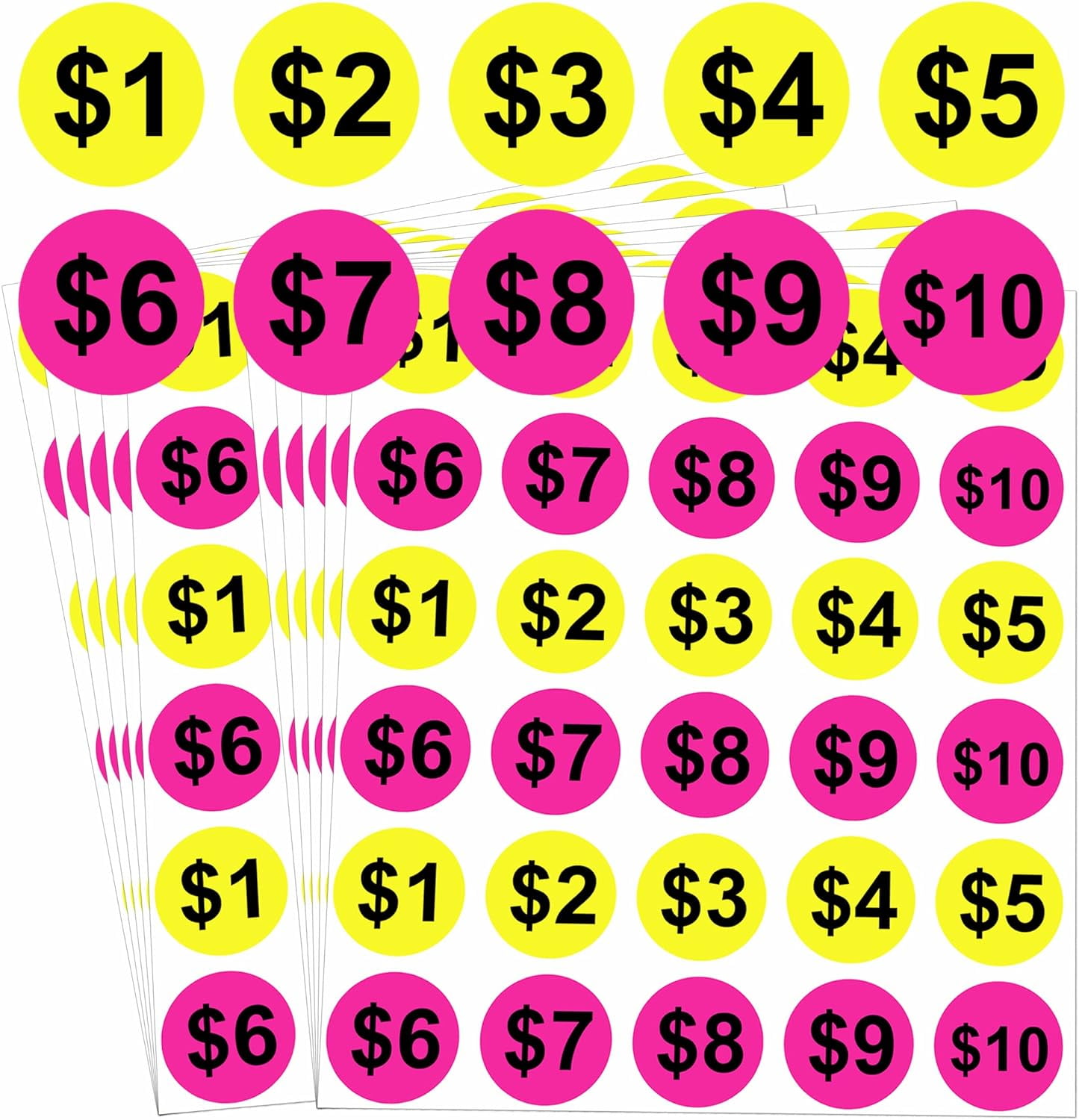 600pcs Yard Garage Sale Price Stickers 1inch Flea Market Pre-Printed ...