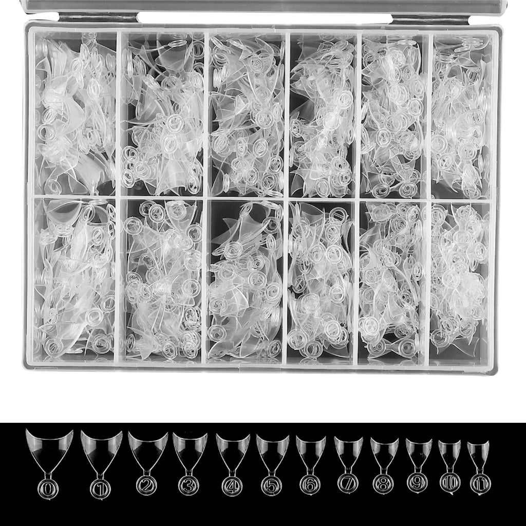 600x Nail Tips Short Oval Short Nail Tips Half Cover French Tips Round ...