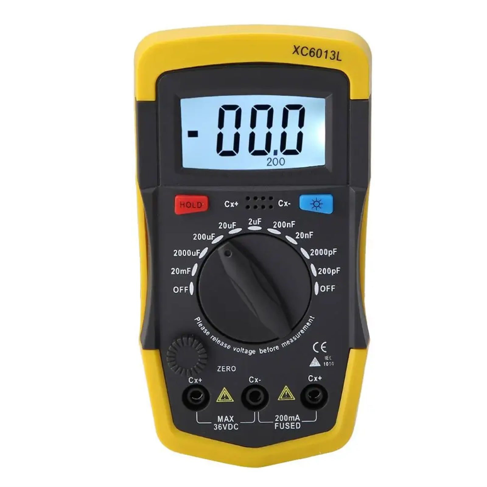 6013L Handheld LCD Digital Capacitance Meter Capacitor Tester mF uF ...