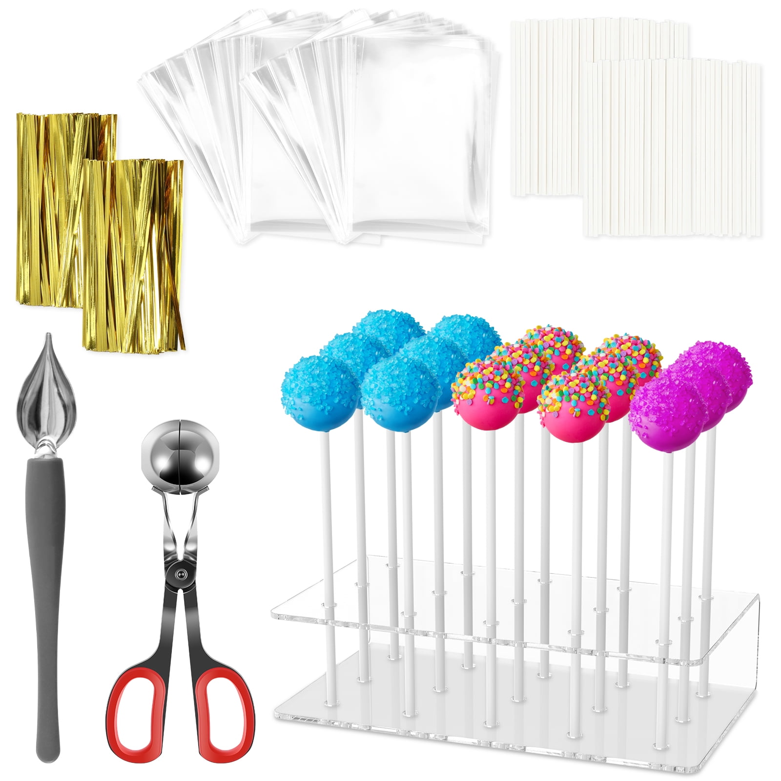 603Pcs Cake Pop Kit Lollipop Cake Pop DIY Supplies with Lollipop Stand ...