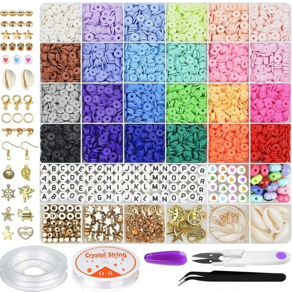 15000 Pcs Clay Beads Bracelet Making Kit 4 Boxes 72 Colors Friendship ...
