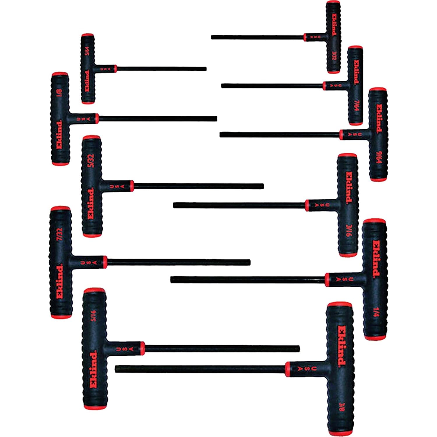 60611 Power-T Handle Hex Key Allen Wrench - 11pc Set SAE Inch Sizes 5/ ...