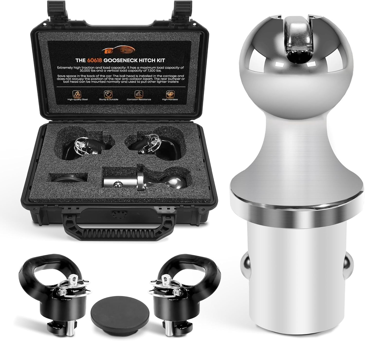 60618 Gooseneck Hitch Ball Kit Compatible with 2013-2026 2500 3500,2-5/ ...