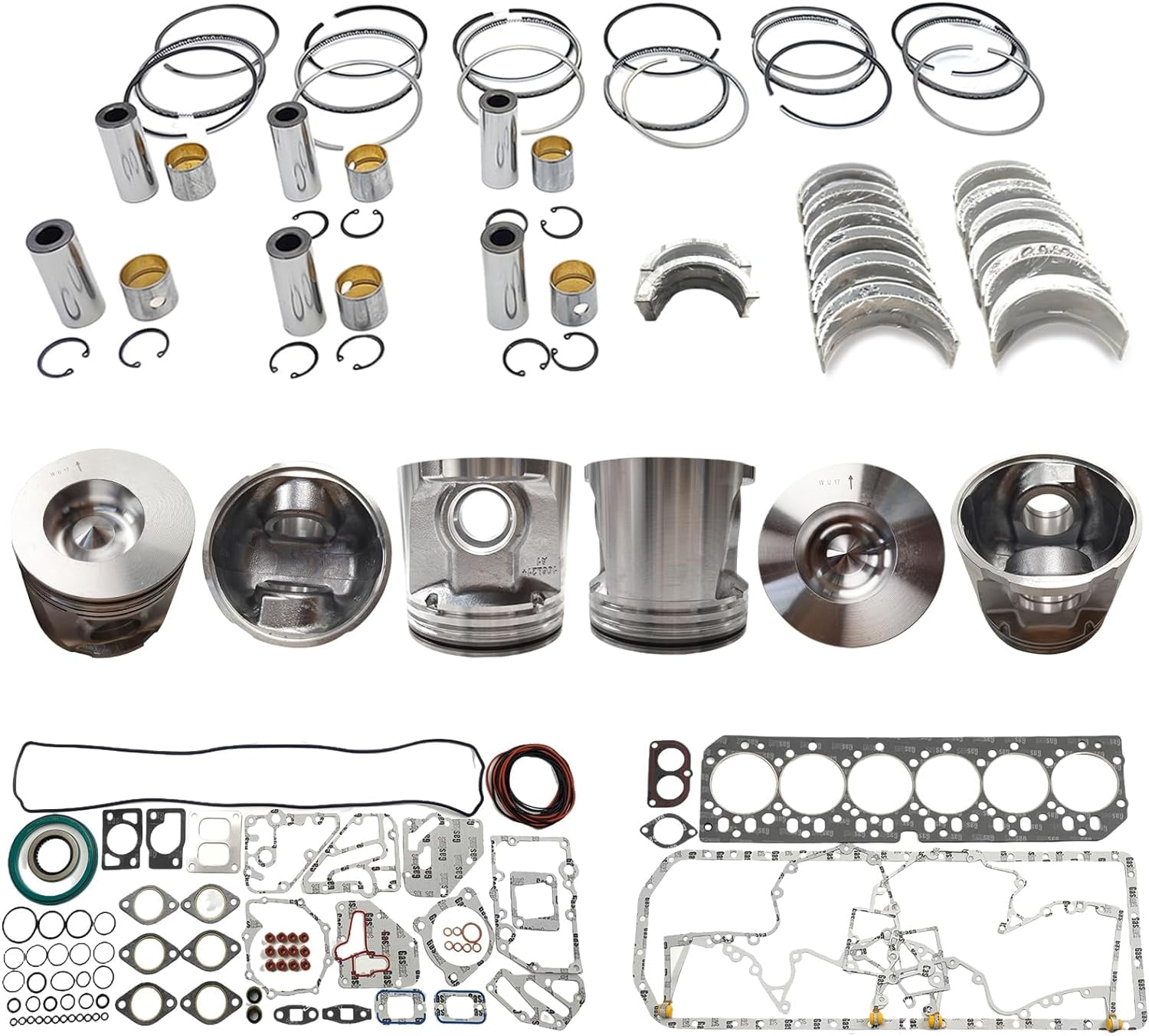 6068 Overhaul Rebuild Kit (No cylinder liner and valve) For John Deere 4045 6068 Engine 6068D ...